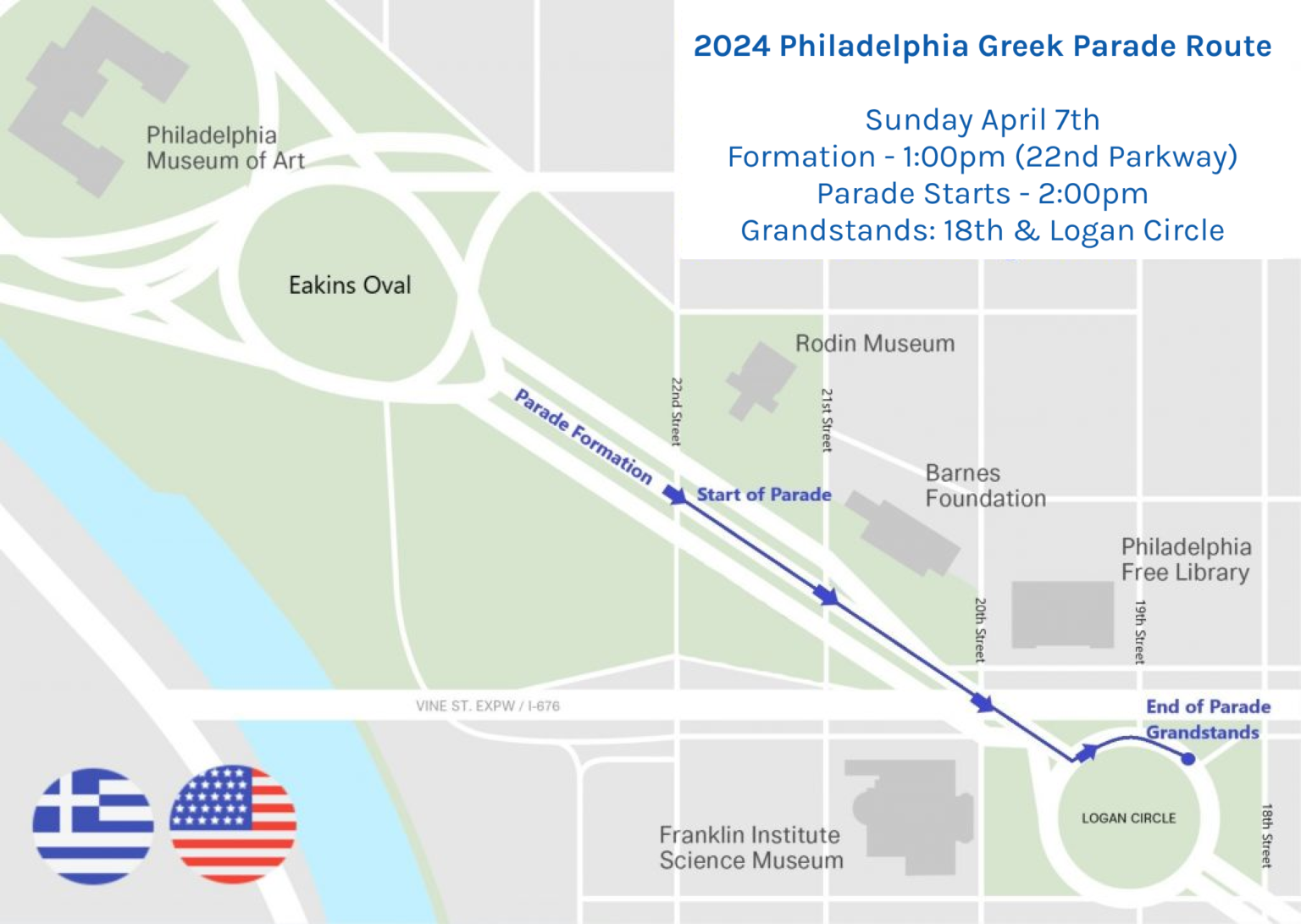 Parade Route – Philadelphia Greek Parade